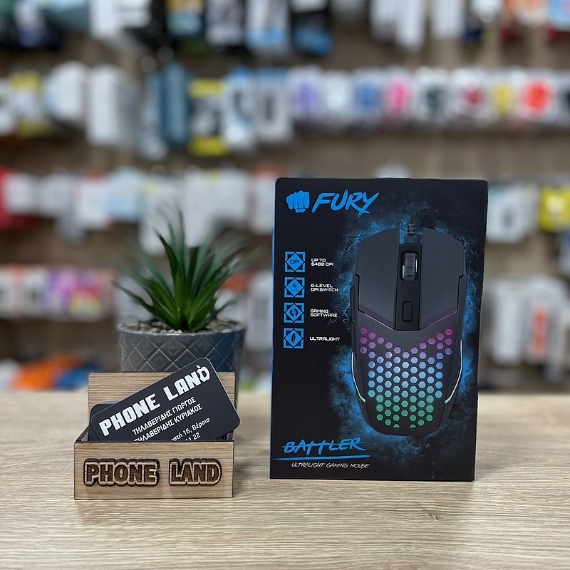 Gaming Mouse Natec Fury Battler RGB Black - Phoneland